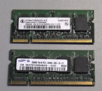 LAPTOP MEMORY 256MB 1Rx16 DDR PS2 3200-333 SCHOOL SURPLUS | eBay