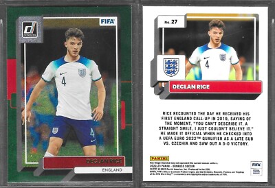 Panini Donruss FIFA 2023 #27 Declan Rice England Green Foil Parallel ...