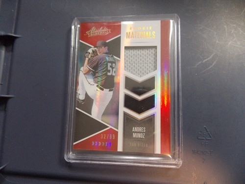 2020 Absolute Andres Munoz Spectrum Red Rookie Materials Jersey #32/99 ...
