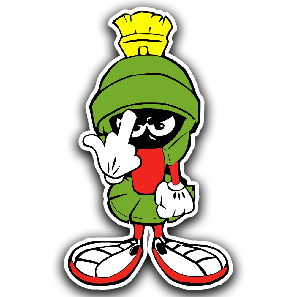 Marvin The Martian Flip Off Funny Vinyl Sticker Car Window Decal Laptop ...