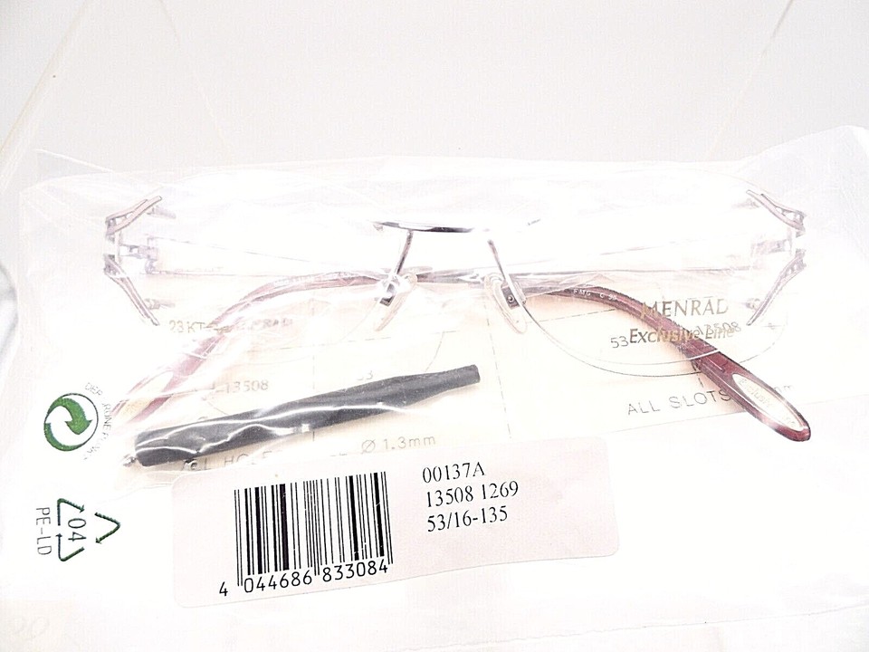 MENRAD 13508 23KT GP Exlusive Line eyeglass frame Brille 53/16/135 ...