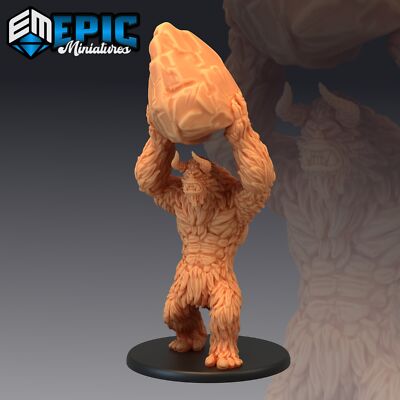 Yeti Rock Throwing | DnD Miniatures | Tabletop Gaming Miniature ...