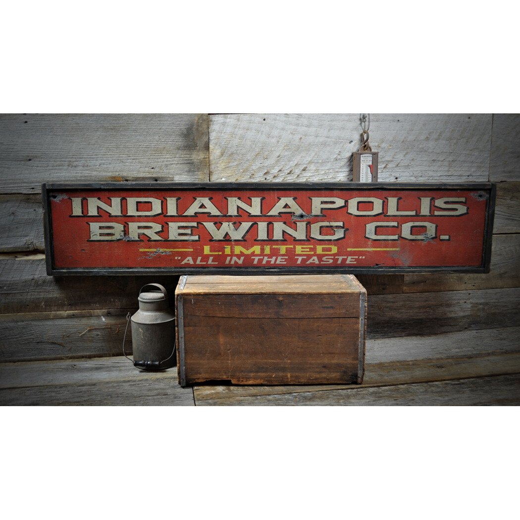 Custom Brewery Co. Est. Date Sign -Rustic Hand Made Vintage Wood Sign ...