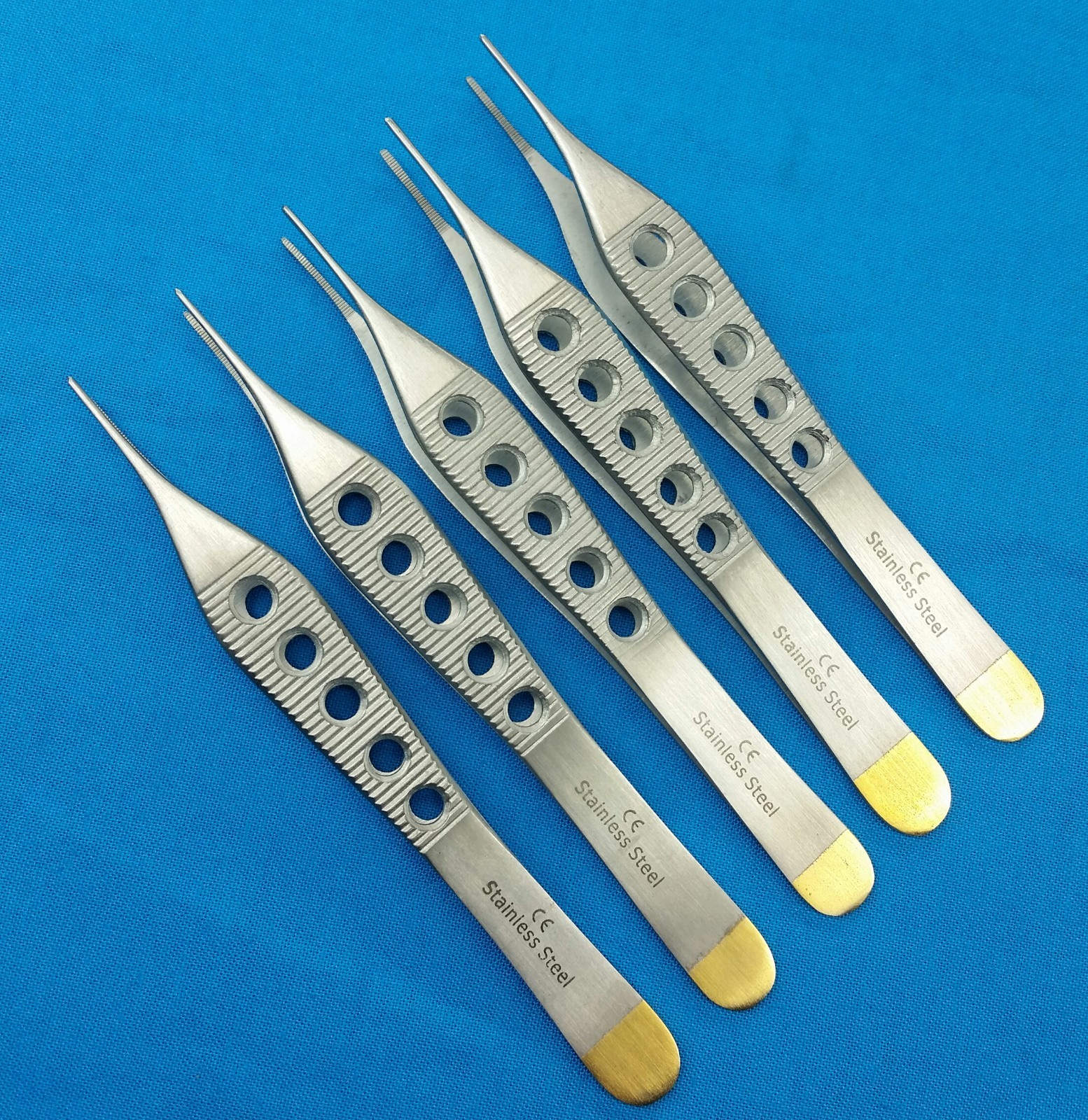 5 PC ADSON DRESSING FORCEP SERRATED FINE POINT 4.75" W/ FENESTRATED ...