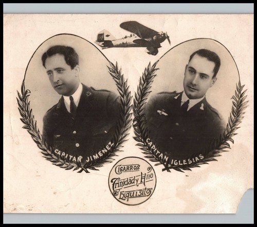 1930s SPAIN AVIATOR CAPTAIN JIMENEZ - IGLESIAS PILOTS TRINIDAD HNOS ...