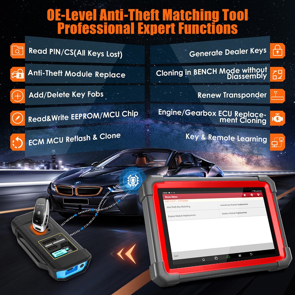LAUNCH X431 IMMO Plus X-PROG 3 OBD2 Car Diagnostic Scanner Tool Key ...