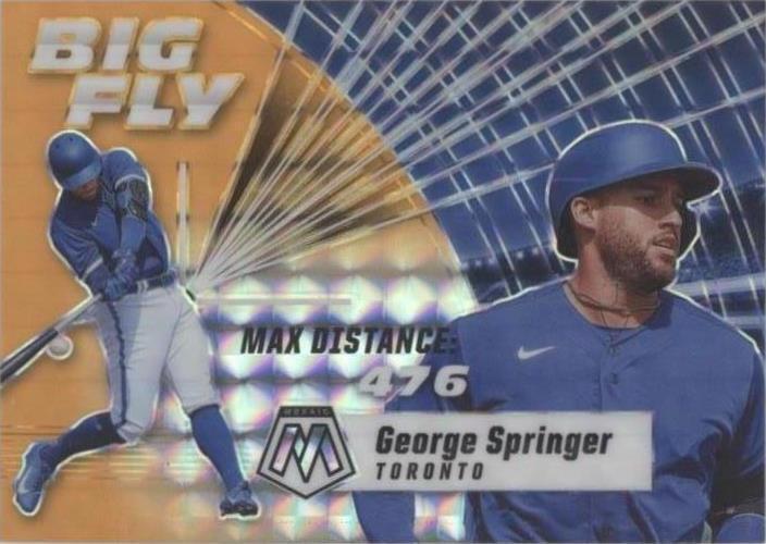 2021 Panini Mosaic - Big Fly George Springer #BF6 Orange Fluorescent ...