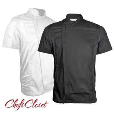 ChefsCloset Men's Short Sleeve "William" Zipper Closure Chef Coat | eBay