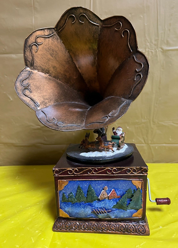 Victrola Record Player Music Box- plays "We Wish You a Merry Christmas ...