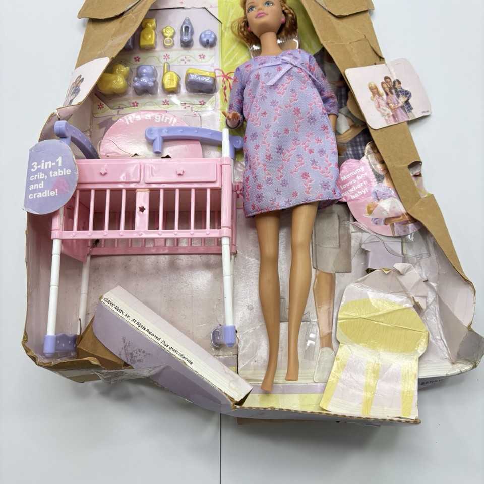 Barbie Happy Family Midge & Baby Playset 2002 **MISSING BABY & SOME ...