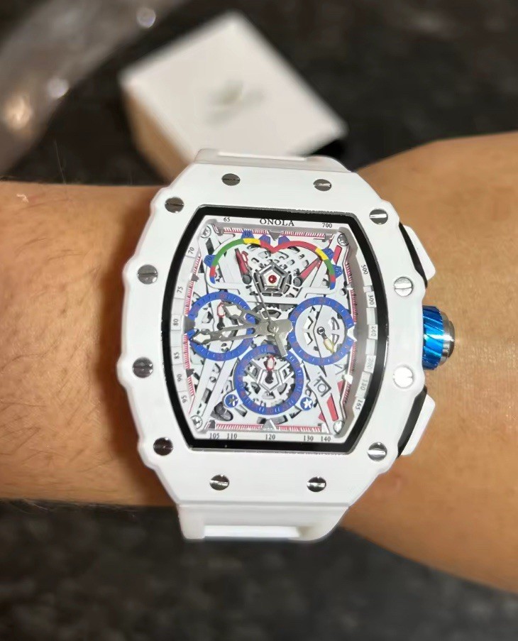 Orologio Richard Fashion Style Rapper Mille Colorful Deal White Blue | eBay