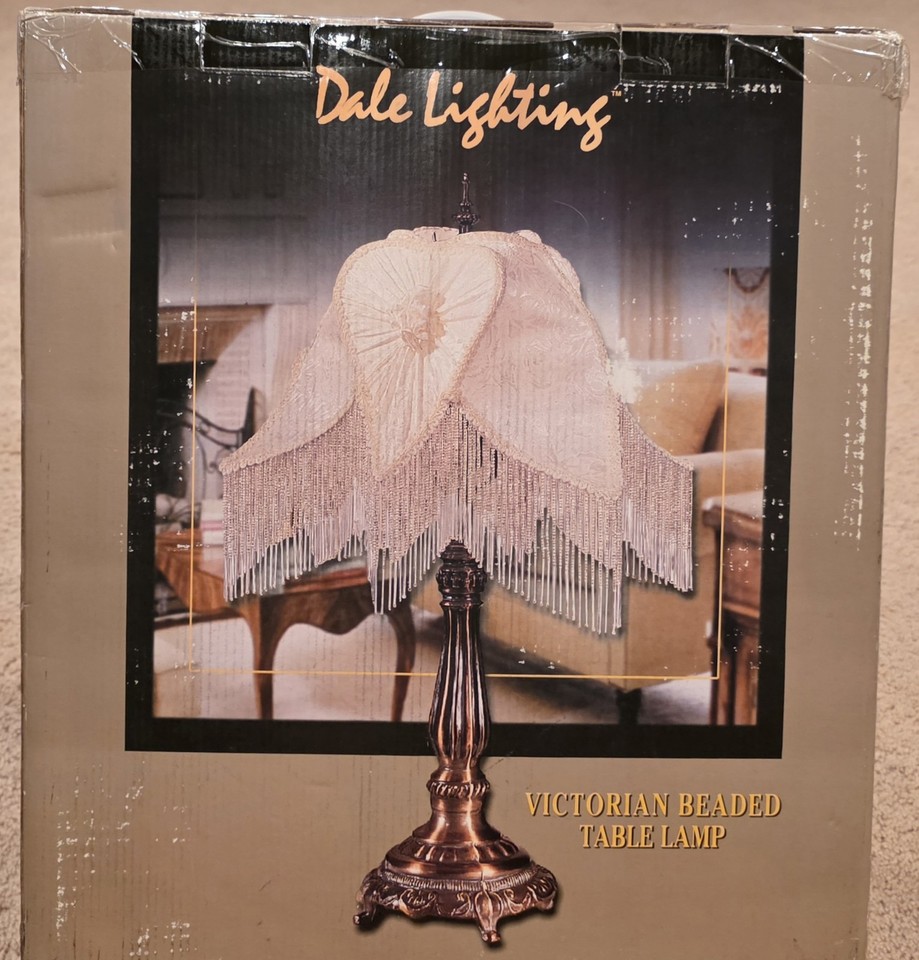 Very Rare Dale Lighting Victorian Beaded Table Lamp BNIB | eBay