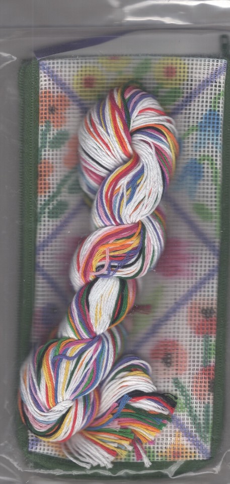 NEW Diamond Floral STITCH & ZIP Needlepoint Kit Peterson Eyeglass Phone ...