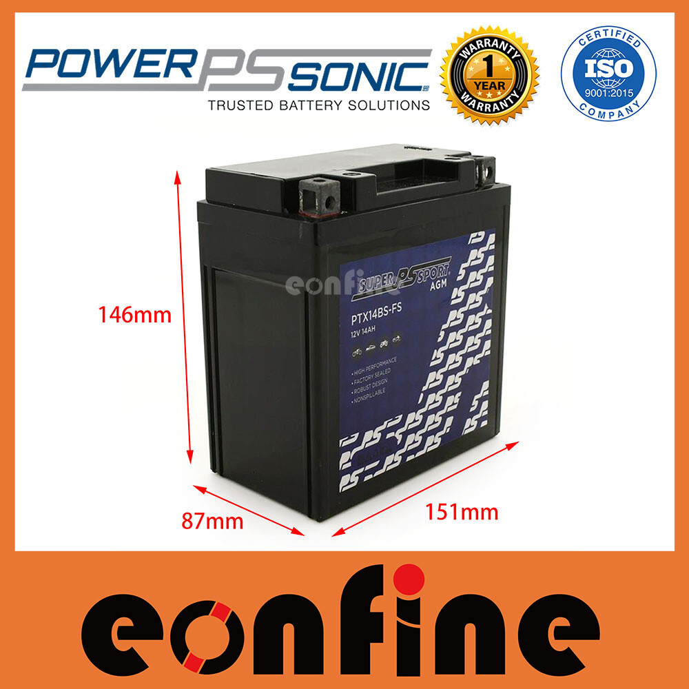 Power Sonic Super Sport AGM Battery 12V Fit Triumph 1200cc Trophy 1200 ...