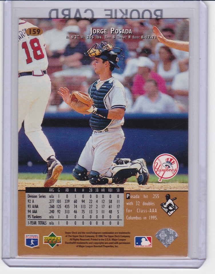 JORGE POSADA ROOKIE CARD New York Yankees Baseball Major League Debut ...