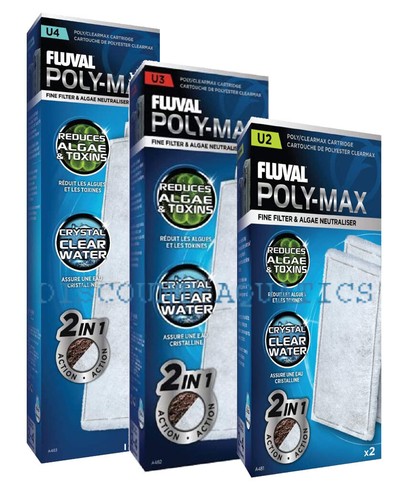 Fluval Filter Media U1 U2 U3 U4 Foam Poly Carbon Biomax Clearmax Clean ...