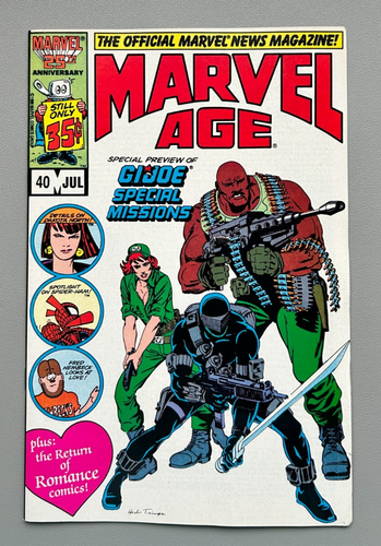Marvel Age #40 (1986 Marvel) G.I. Joe Snake-Eyes, Roadblock, Lady Jaye ...
