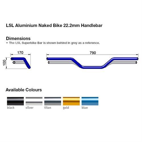 LSL Naked Bike Bar ALU Handlebar Black 22.2mm Kawasaki Z1000 MK2 1979 ...