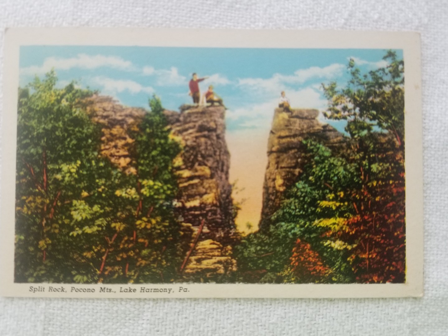 Mid-1900s Split Rock in the Pocono Mountains, Lake Harmony, PA Postcard ...