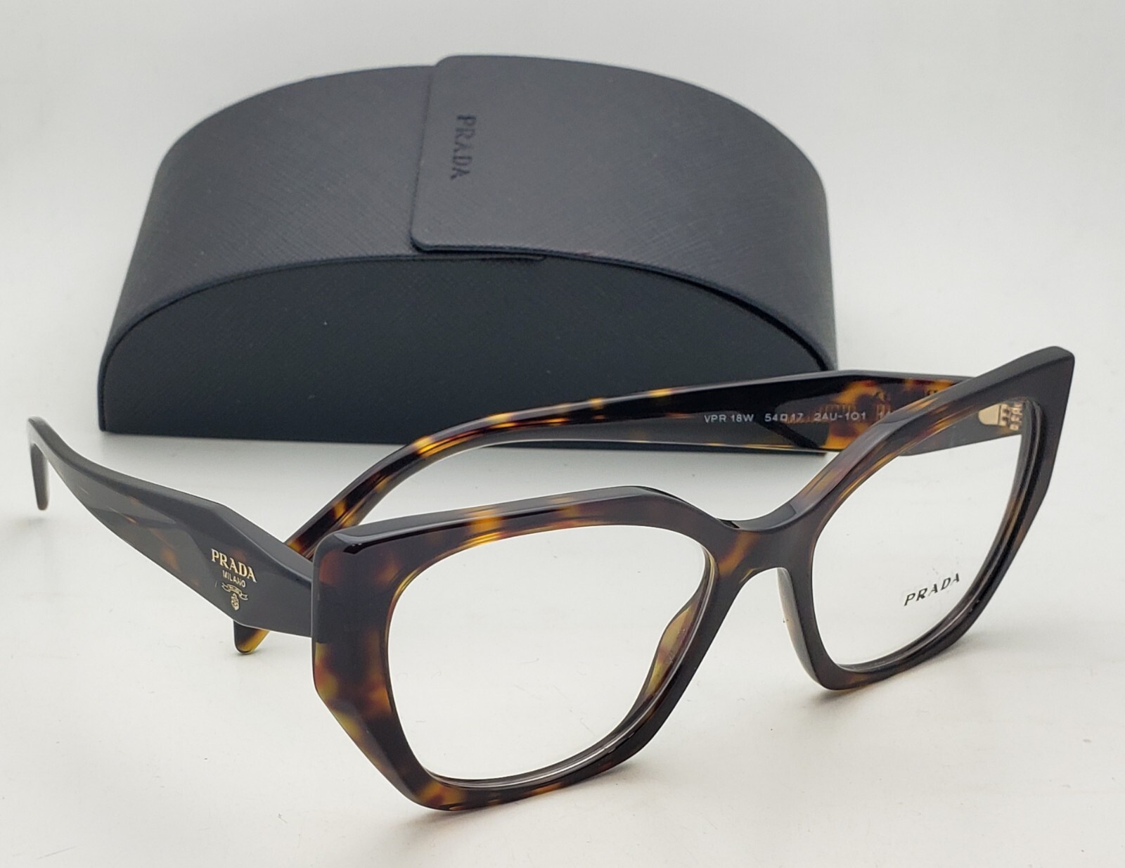 New PRADA Cat-Eye Eyeglasses VPR 18W 2AU-1O1 54-17 145 Tortoise Havana ...