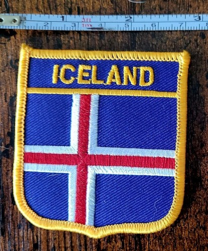 NEW ICELAND Shield ICELANDIC Flag SEW/IRON-ON Travel PATCH PATCHES 2 1/2 X 3" | eBay