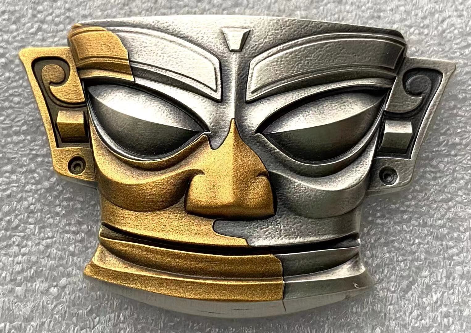Niue Island 2021 Sanxingdui Ruins Golden Mask 2oz silver coin with coa ...