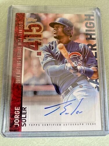 JORGE SOLER 2015 Topps Career High AUTO #CH-JSO Chicago Cub-Atlanta ...