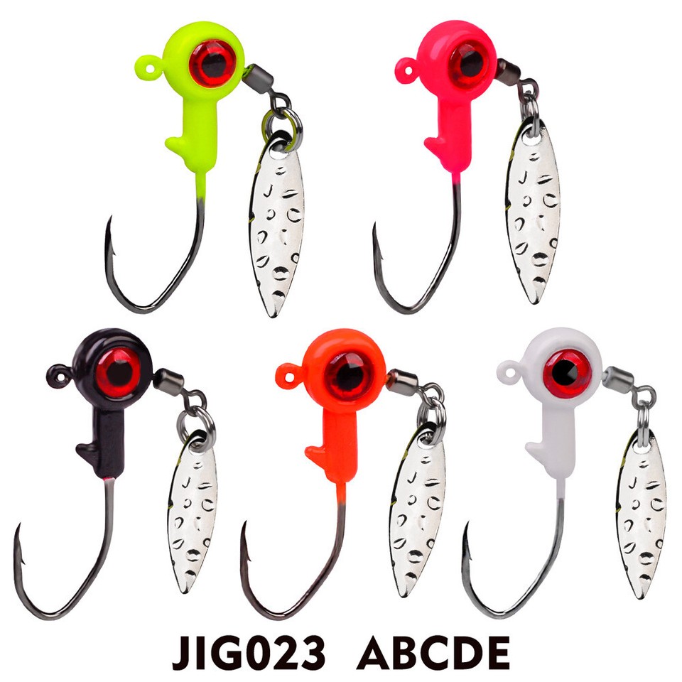 50Pcs Underspin Shad Darts Jig Heads Fishing Hook with Willow Blade ...