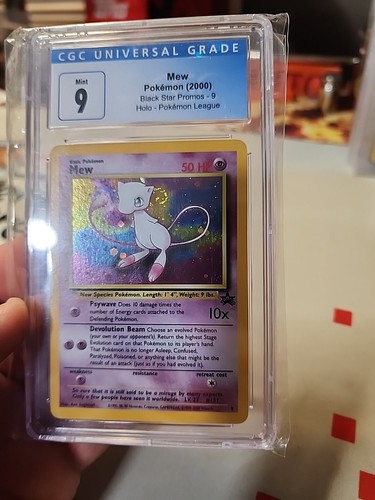 CGC 9 MINT MEW SWIRL Holo Black Star Promo Pokemon League #9 Pokemon ...