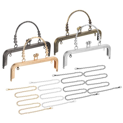 8 Pcs Metal Purse Frames Set 8.07" Kiss Lock Clasp Frame with Handle ...