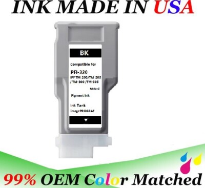 PFI-320 Black Ink Cartridge for Canon IPF TM-200 TM-205 TM-300 TM-305 ...