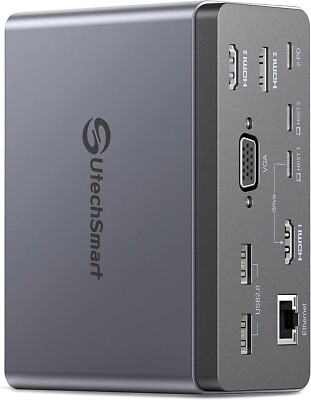 #Docking Station UtechSmart 19 in1 Quadruple Display Laptop USB C ...