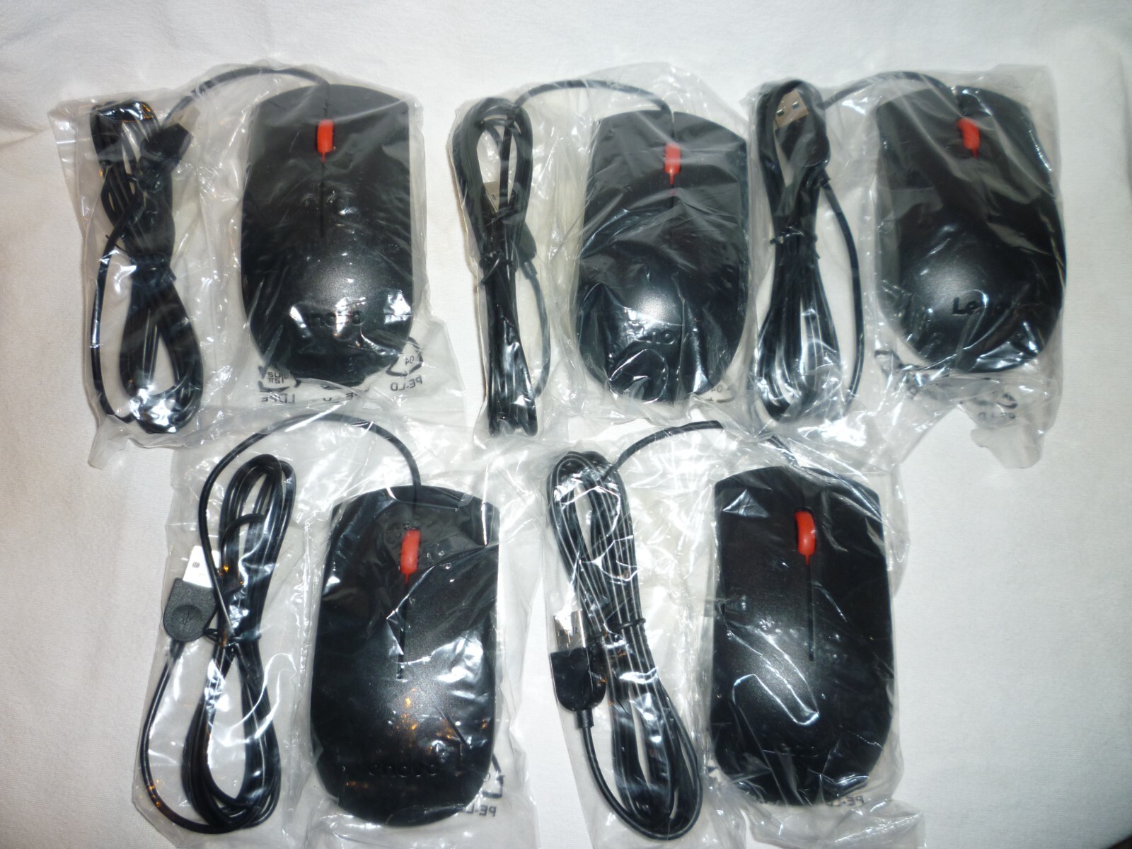 Lot of 5 NEW Genuine Lenovo OEM Optical USB Mouse SM50L24506 00PH133 ...