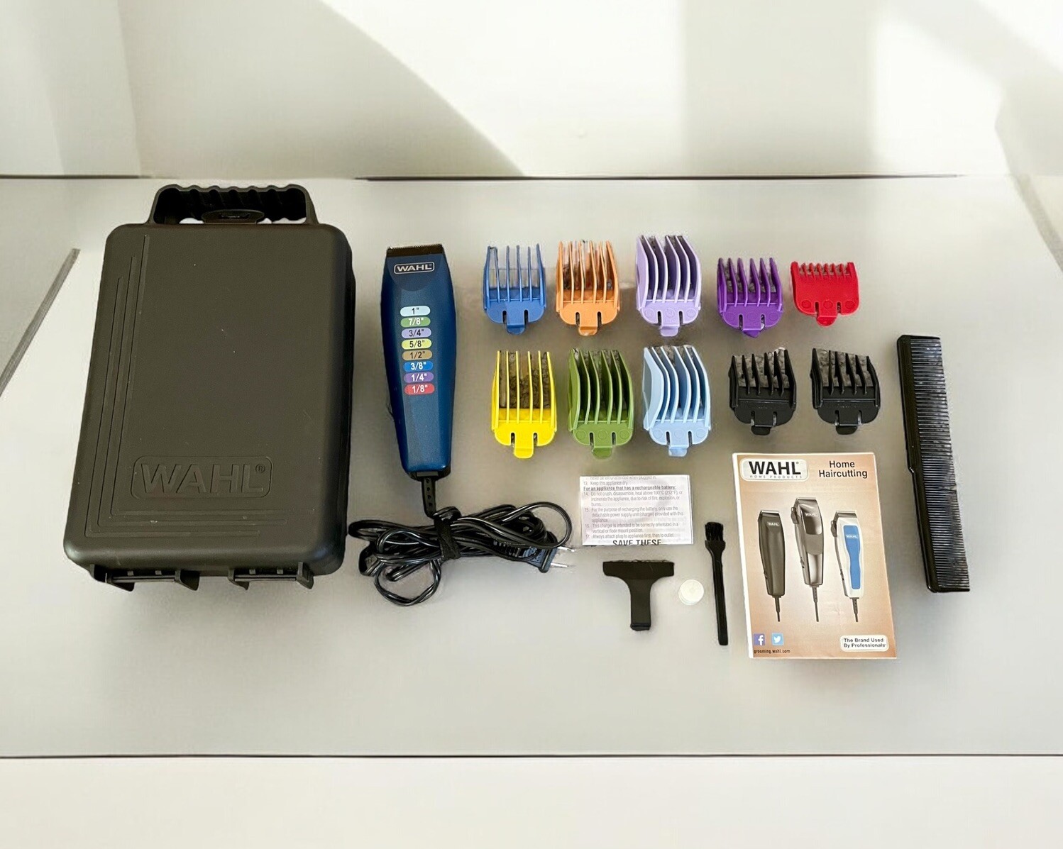 Wahl Home Hair cutting Kit Clippers Cutting Razor Trim Guards Corded ...
