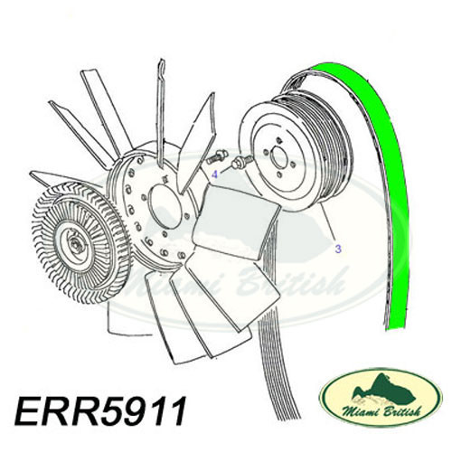 LAND ROVER POLYVEE FAN BELT RR CLASSIC DEFENDER DISCOVERY Tdi 2.5 ...