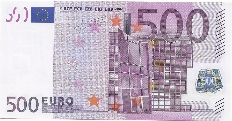 Golden 500 EURO-European Union NOTE 2002- 24 KT GOLDEN- BILLS MONEY ...
