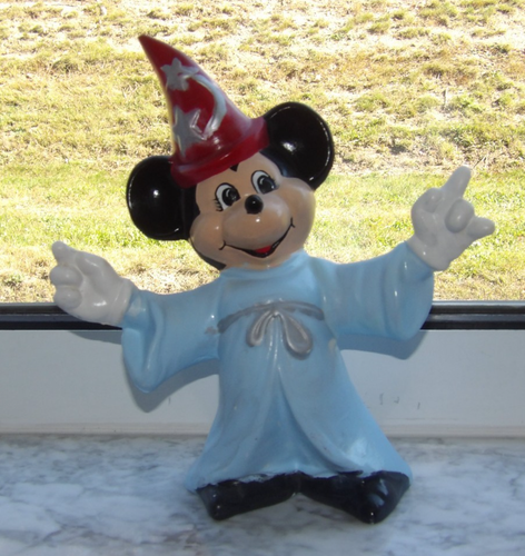 Walt Disney Mickey Mouse Fantasia Wizard Sorcerer Ceramic Figurine 12 ...