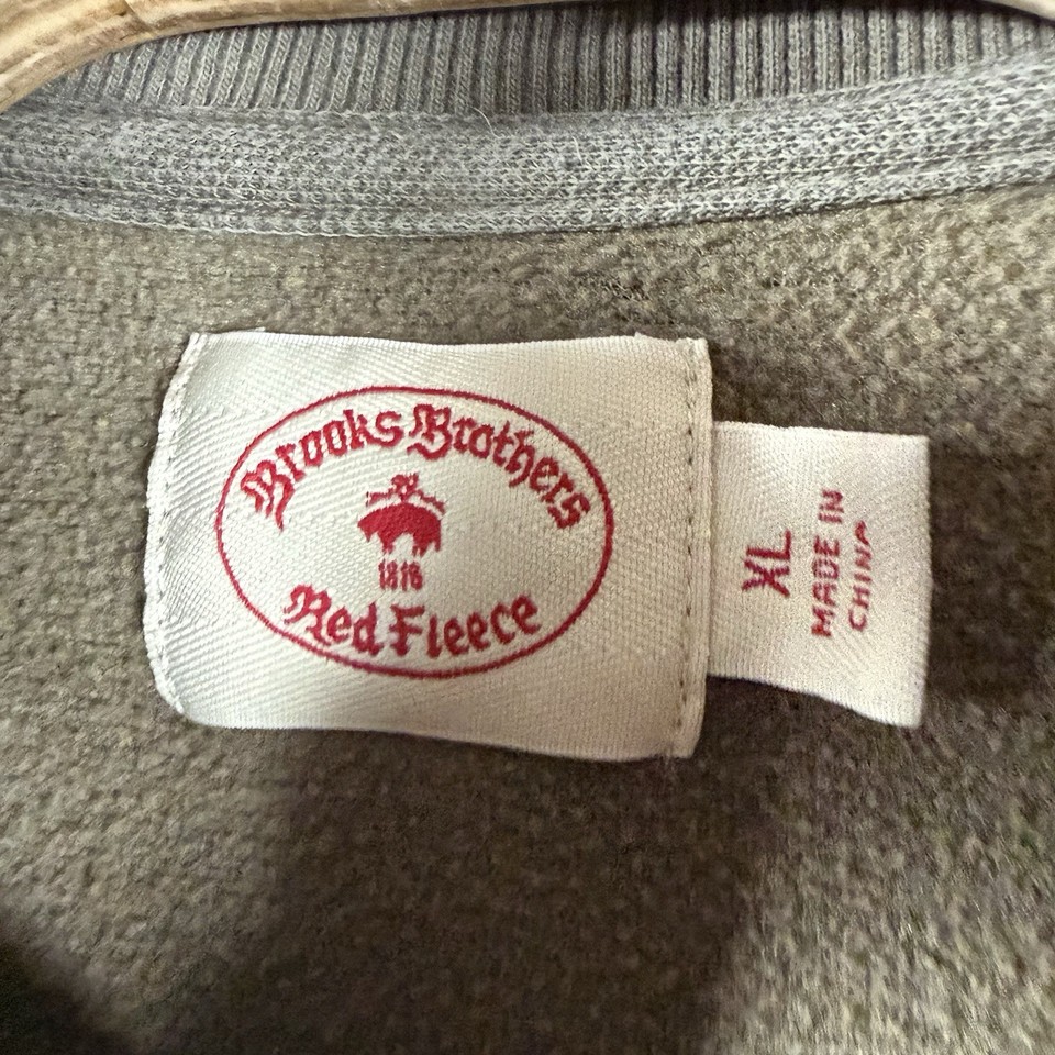 Brooks Brothers Quarter Zip Mens XL Green Logo Embroidered 1/4 Pullover ...