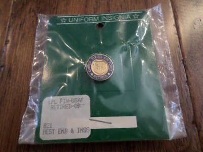 U.S AIR FORCE RETIRED LAPEL PIN USA MADE NEW ON CARDS VINTAGE CLUTCH ...