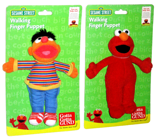 Sesame Street Ernie Elmo Walking Finger Plush Gund Puppets 2007 Set | eBay