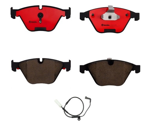 Front Ceramic Brake Pad Set & Wear Sensor Brembo Kit For BMW E60 E61 ...