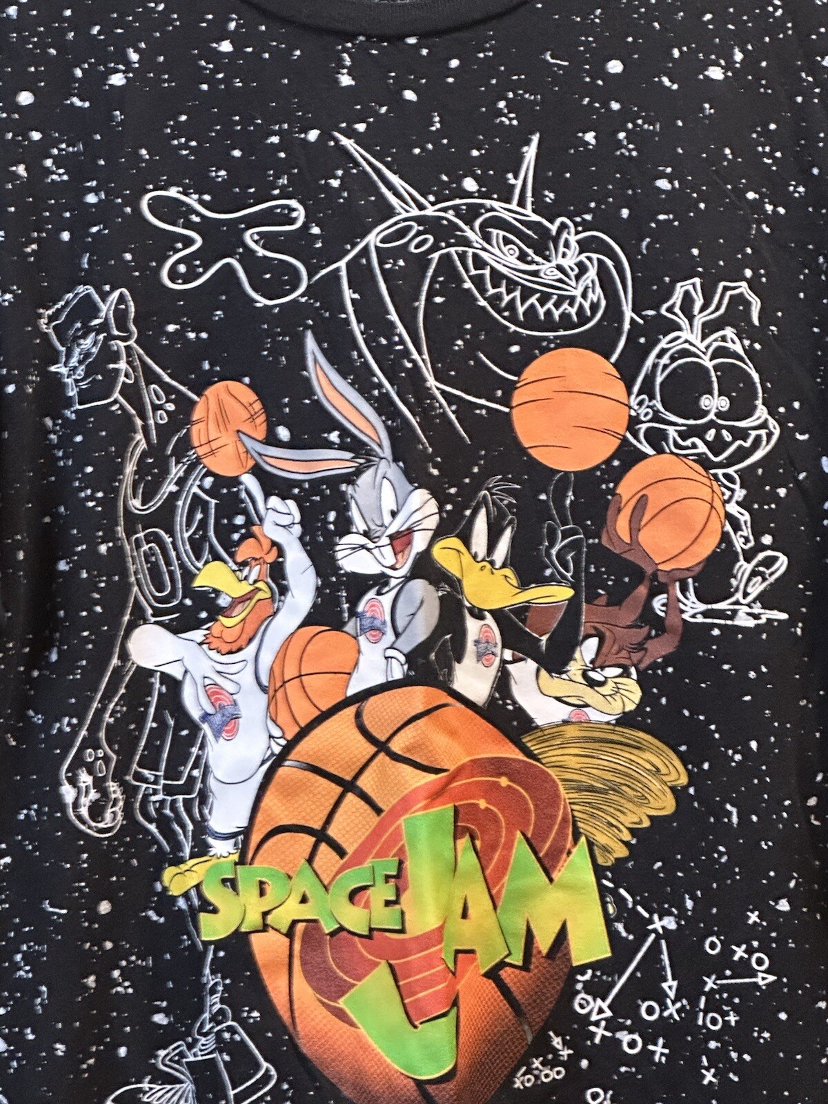 VINTAGE SPACE JAM LOONEY TUNES PAINT SPLATTER Medium … - Gem