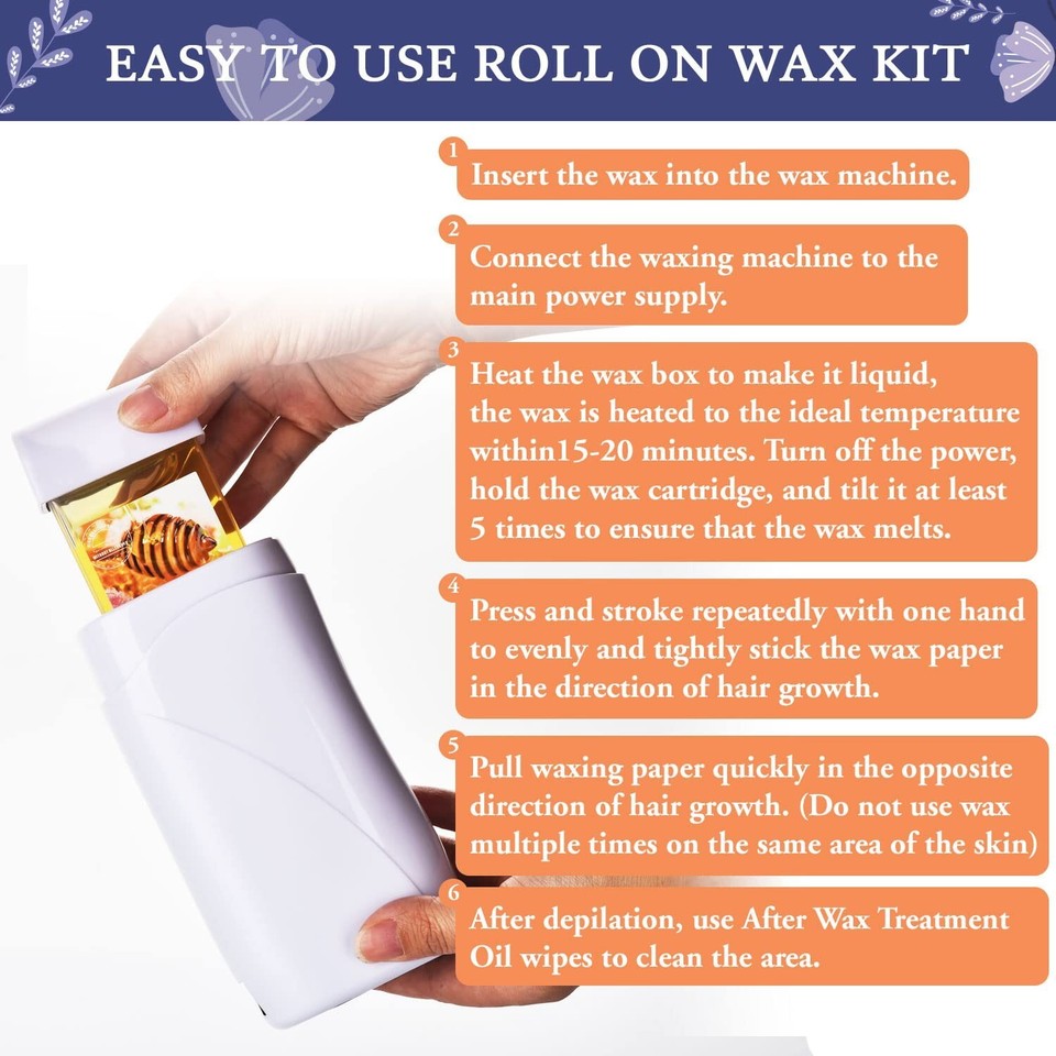 Roll On Depilatory Wax Hot Wax Warmer Heater Cartridge Hair Removal ...
