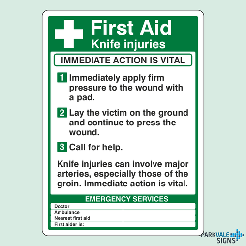 First Aid / Knife Injuries Signs | eBay