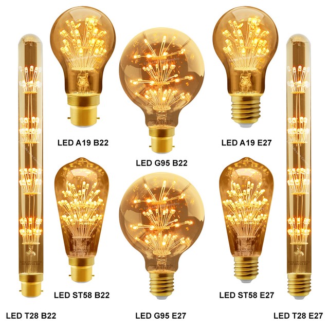 2w Vintage LED Tube Light Bulb B22 Clear Glass Tree Filament T28 for ...