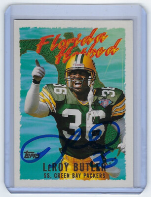 1995 PACKERS LeRoy Butler signed card Topps #FH14 Florida Hotbed AUTO ...
