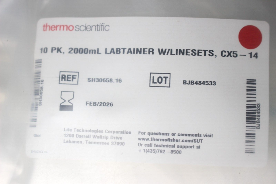 10pk Labtainer 2000mL with 2 Ports Luer Lock SH30658.16 EXP. 2/28/26 | eBay