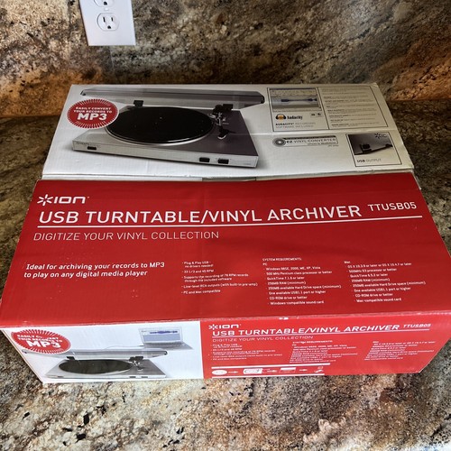 ION TTUSB05 USB Turntable and Vinyl to Digital MP3 Converter NEW OPEN ...