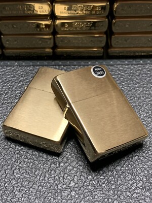 Zippo Brushed Brass Zippo Lighter case Only NO/BOX | eBay