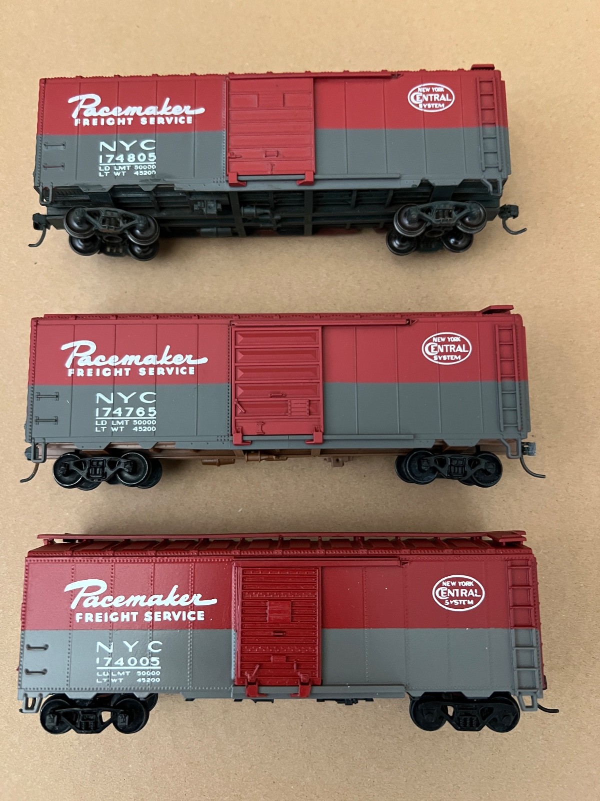 LOT OF 3 NYC NEW YORK CENTRAL PACEMAKER CARS 174805, 174765, 174005 ALL ...